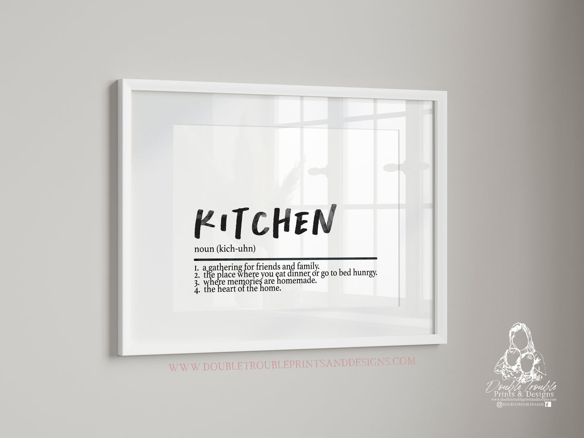 KITCHEN- NOUN PRINT- Kitchen Home Decor print - Gallery wall – Double ...